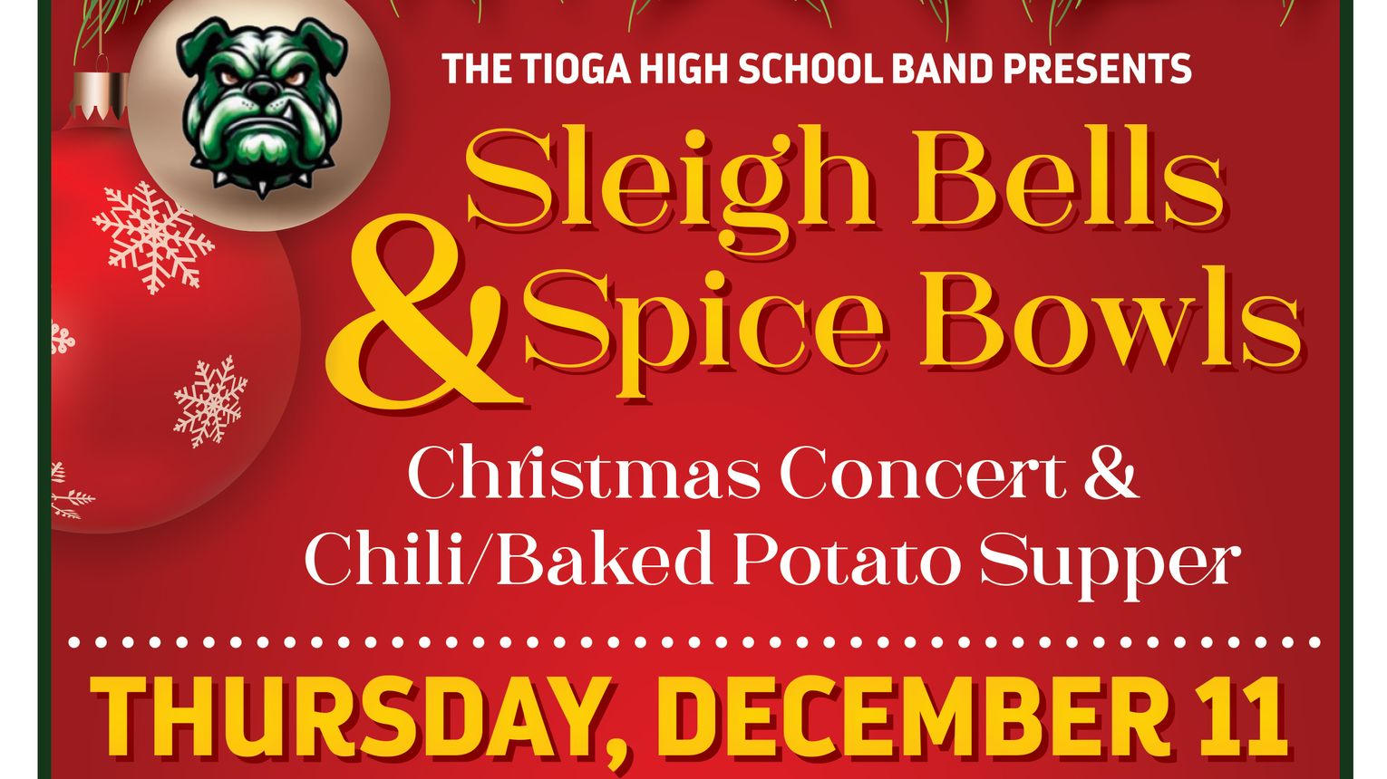 Sleigh Bells & Spice Bowls event slated for Tioga ISD